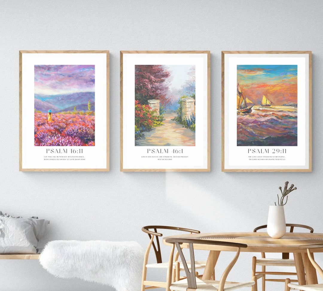 Psalm 16 Set of 3 | Original Watercolor Set | Modern Scripture ...