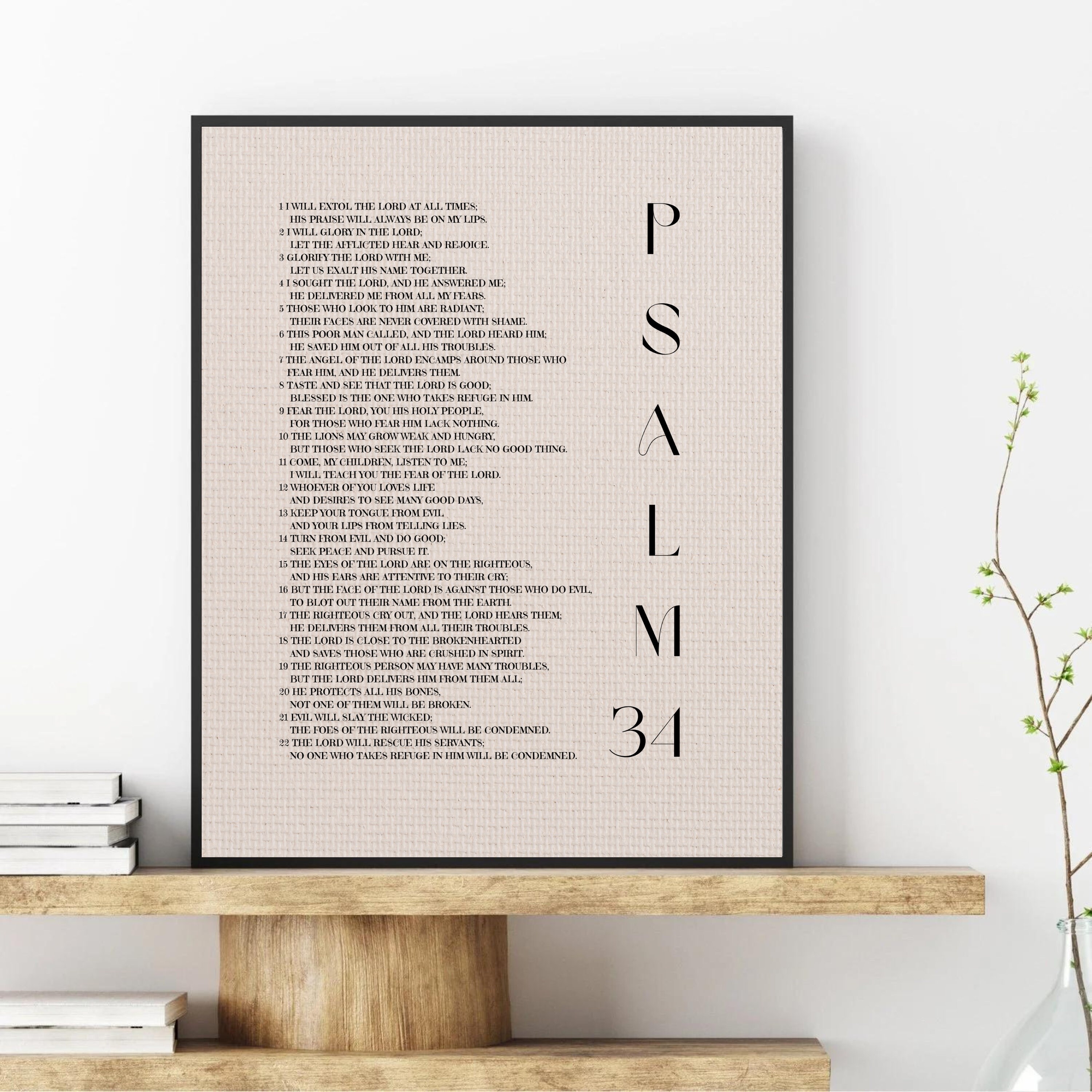 Psalm 34 Bible Verse Physical Poster Delivered to Your Home - Etsy