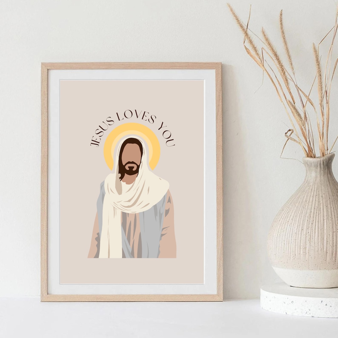 Faceless Jesus Portrait, Jesus Loves You - Etsy