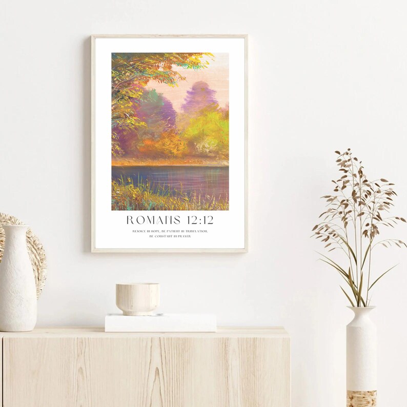 Romans 12:12 Bible Oil Painting - Etsy