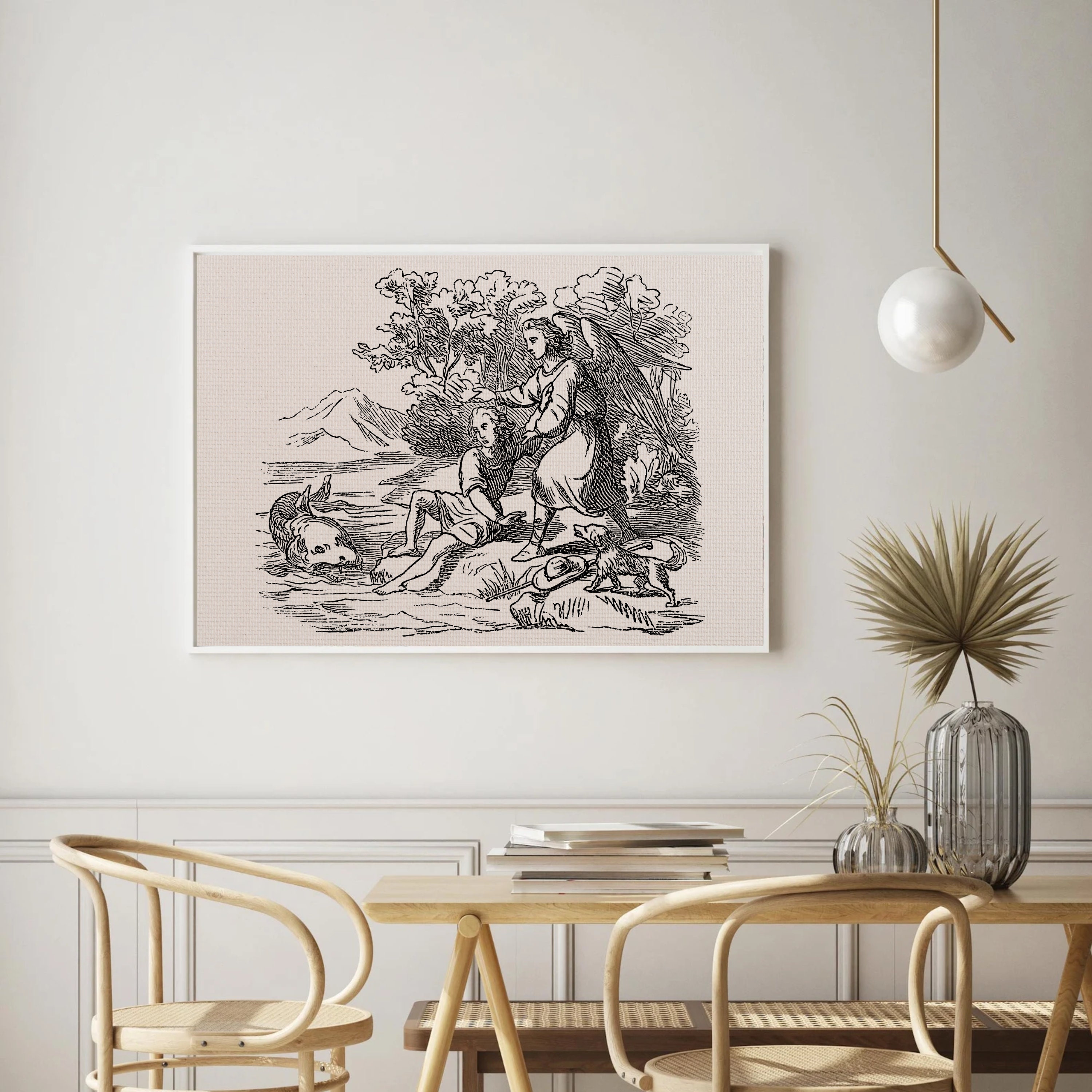 Tobias and Angel Raphael and the Fish, Tobit 11 - Etsy