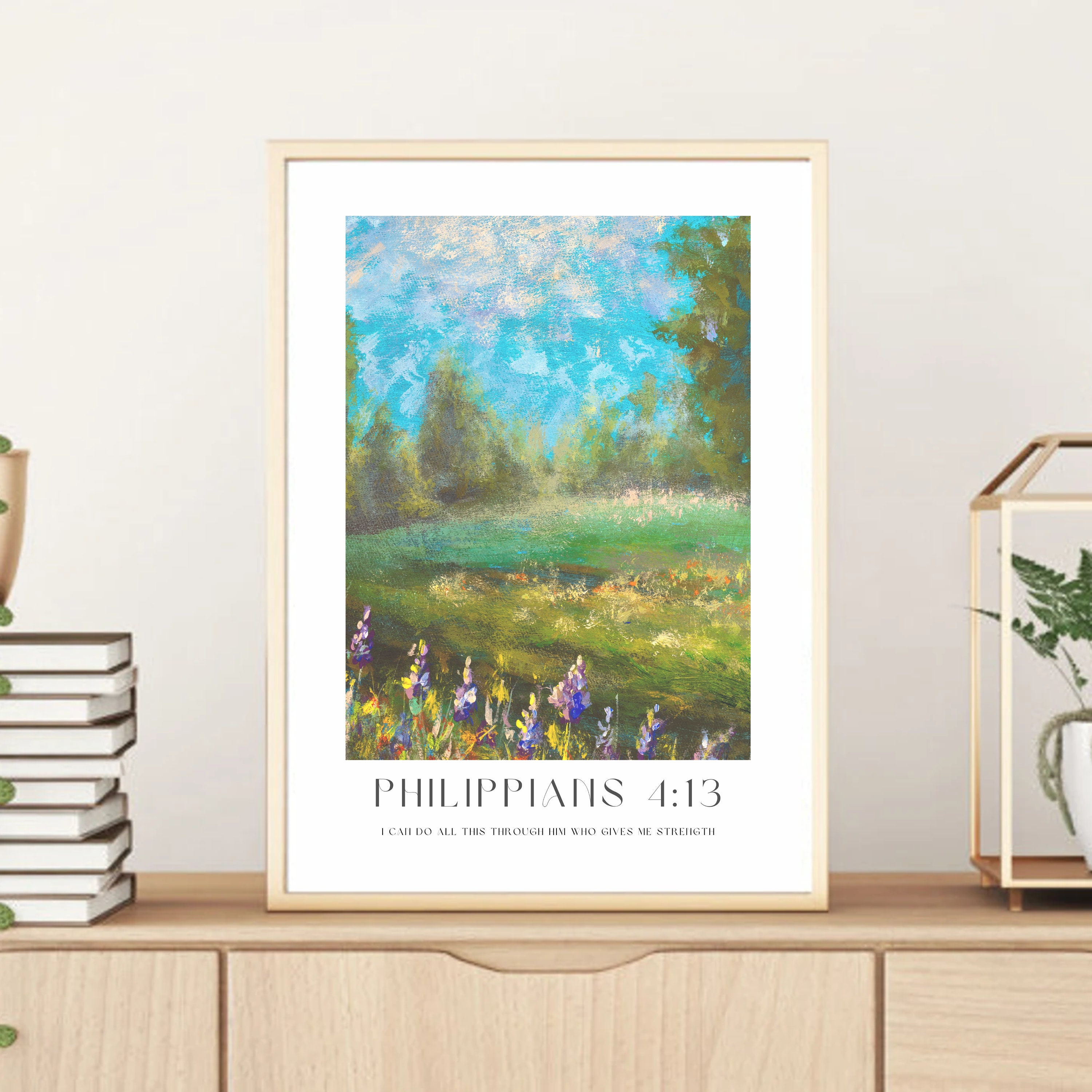 Philippians 4:13 Bible Oil Painting - Etsy
