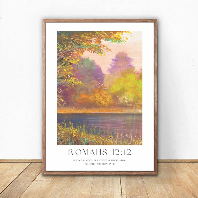 Romans 12:12 Bible Oil Painting - Etsy