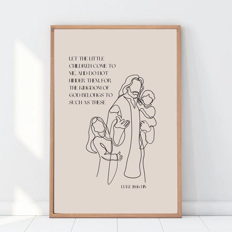 Jesus and Children Luke 18:16 NIV - Etsy