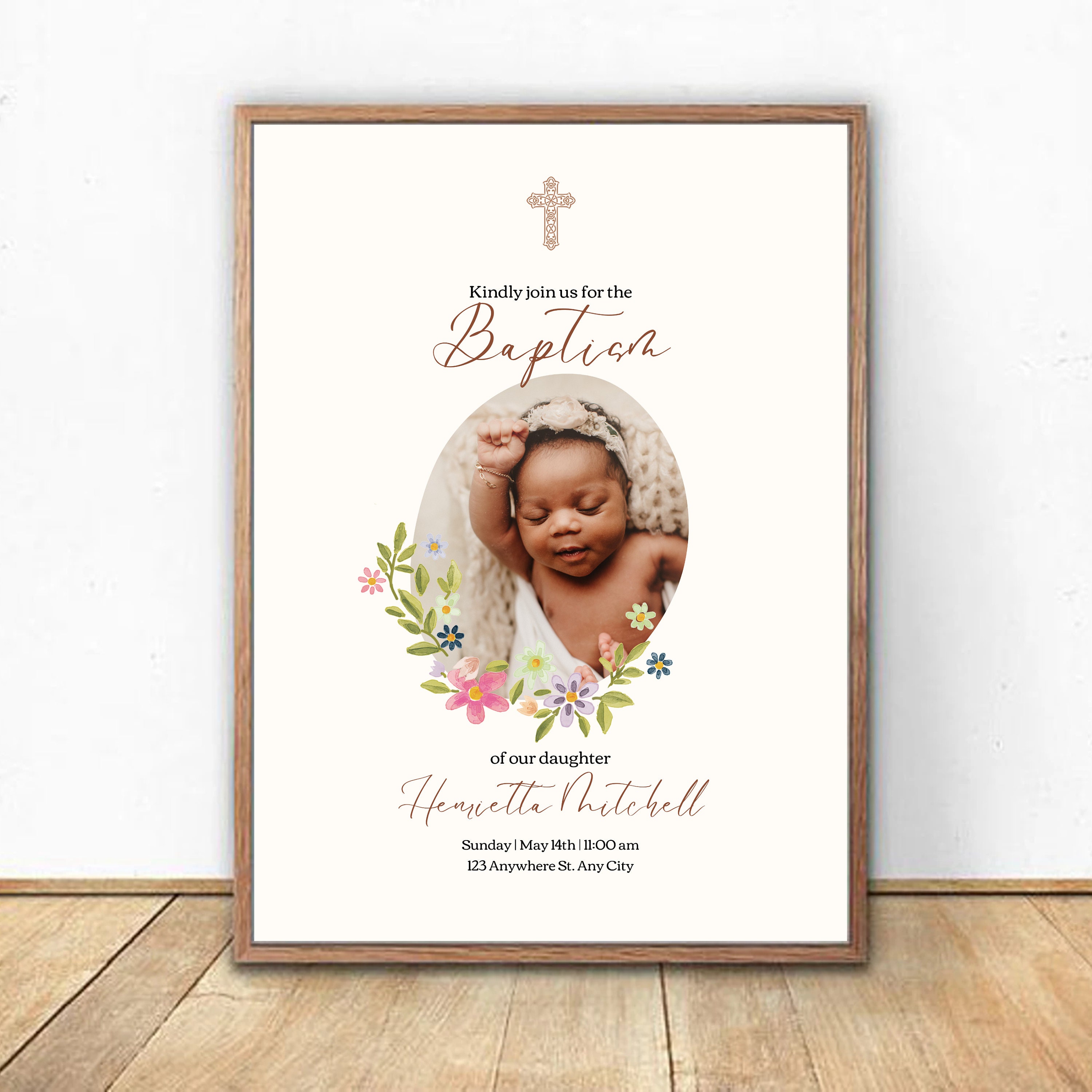 Custom Baptism Invitation With Photo Christening Invite Gender Neutral ...