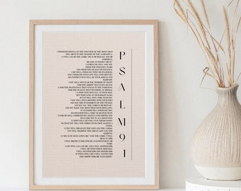 Psalm 91 Poster. Printable Unique Psalm 91 Prayer Card Wall Decor. A3 ...