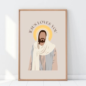 Faceless Jesus Portrait, Jesus Loves You - Etsy