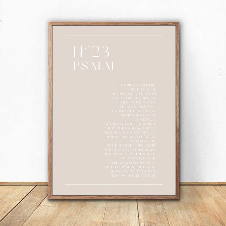 Modern Psalm 23 Aesthetic Bible Print - Etsy