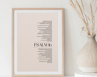 Psalm 16 Downloadable Wall Art, Christian Wall Art Printable ...