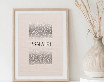 Psalm 91 Poster. Printable PDF Gift Psalm 91 Prayer Card Wall Decor. A4 ...