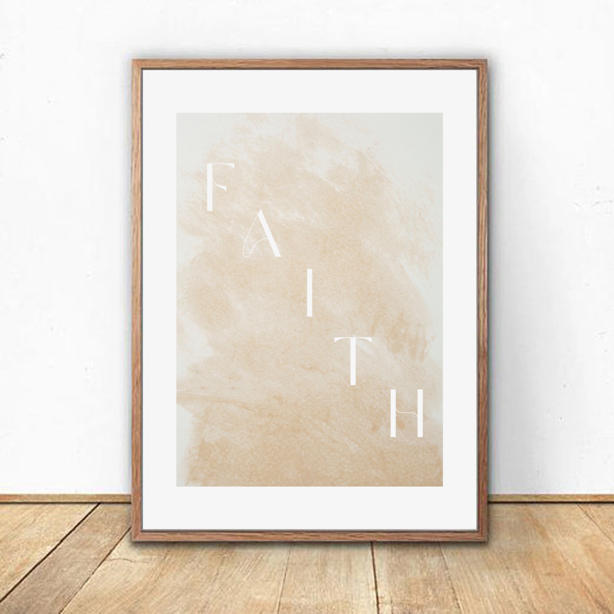 Faith Christian Art Print Beige Bible Verse Print - Etsy