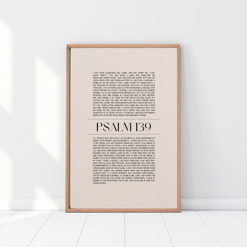 Beige Bible Psalm Set of 9 - Mix & Match Bible Prints - Customize Your ...