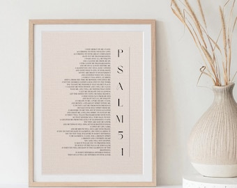 Psalm 51 Print/bible Verse Art/psalm Verse/scripture Wall Art - Etsy