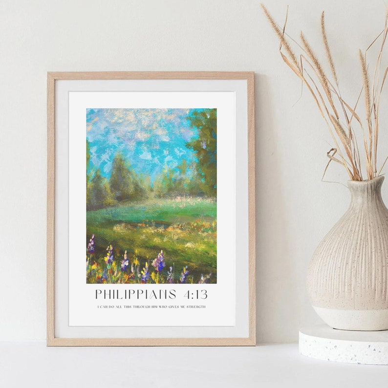 Philippians 4:13 Bible Oil Painting - Etsy Australia