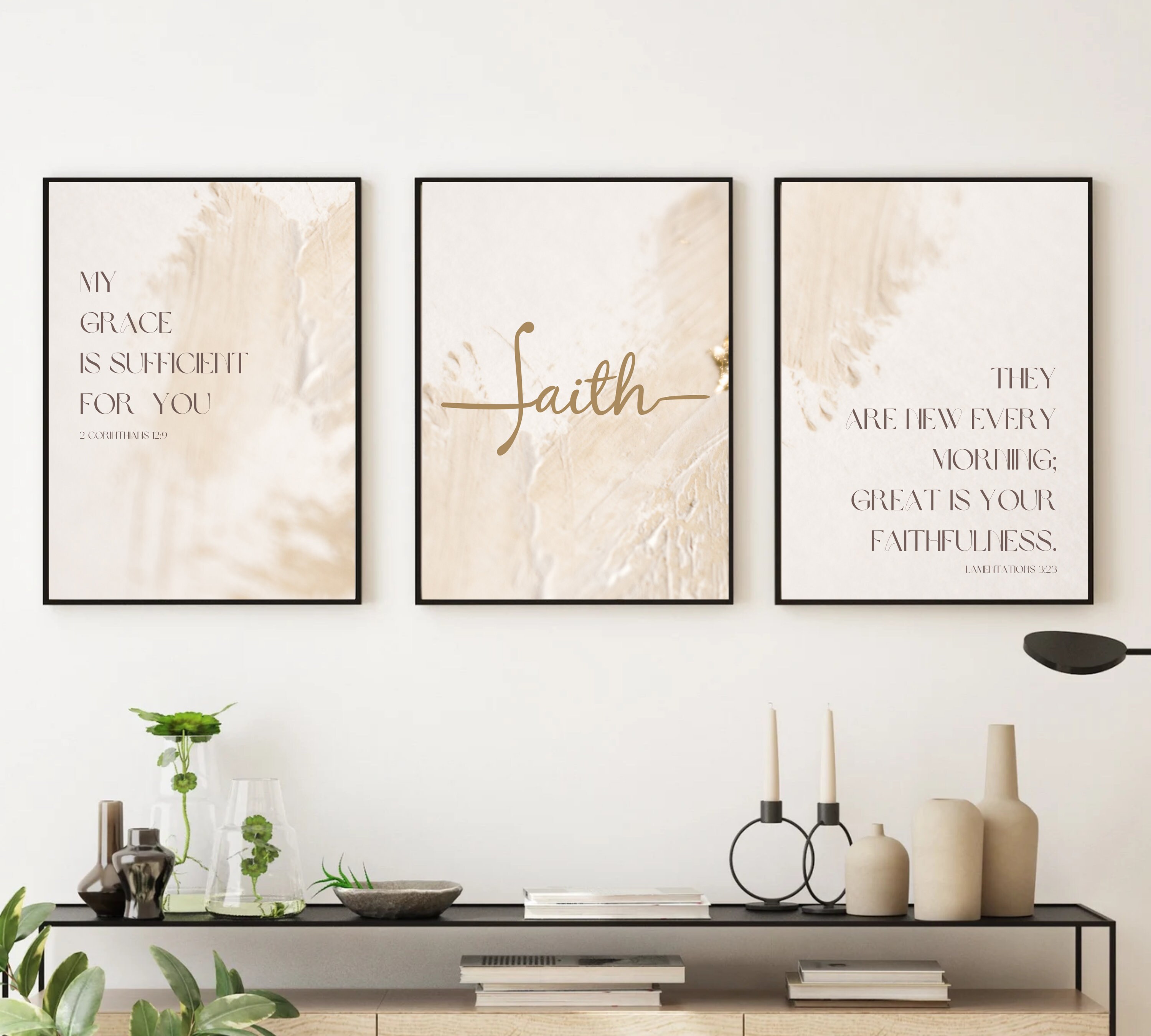 Modern Christian Art | Bible Verses for Living Room - Etsy