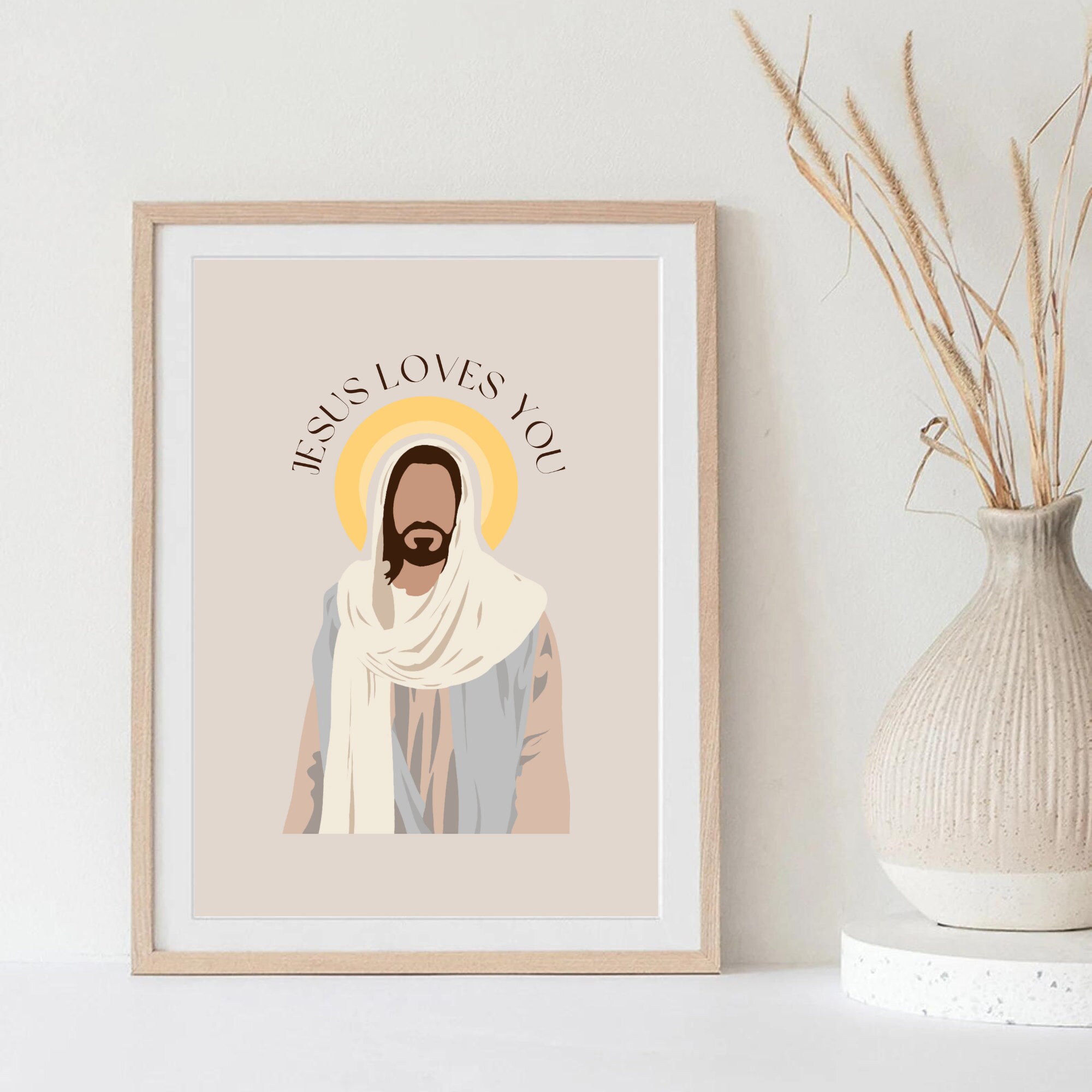 Faceless Jesus Portrait Jesus Loves You - Etsy