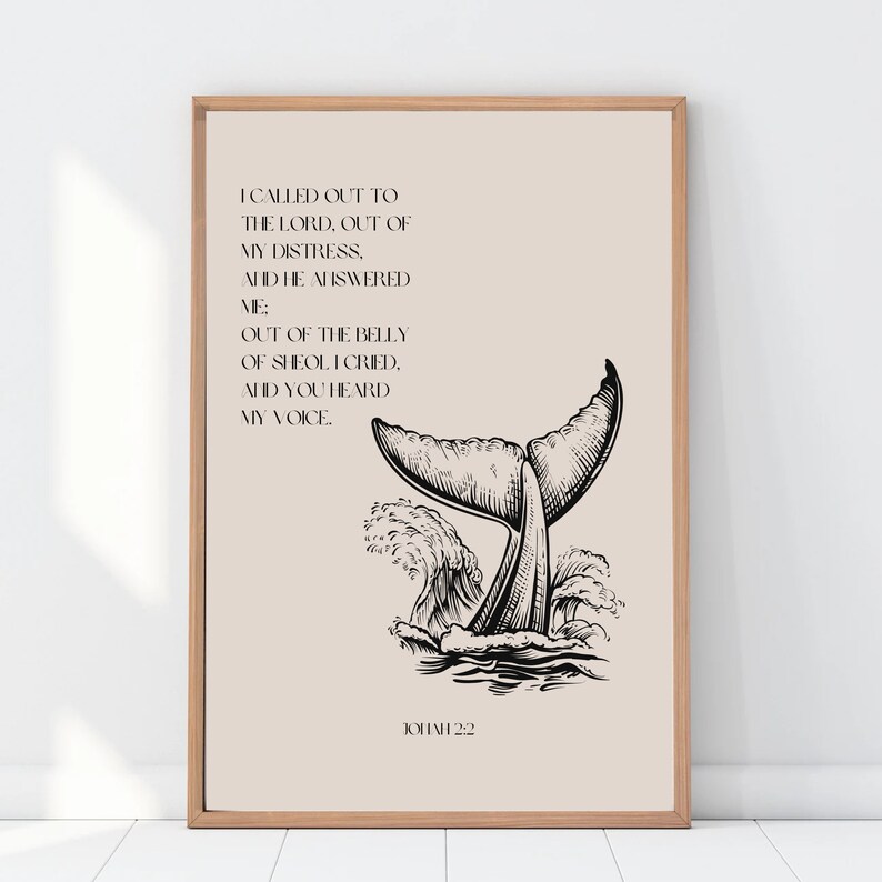 Jonah 2:2 | Jonah and the Whale | Jonah Bible - Etsy