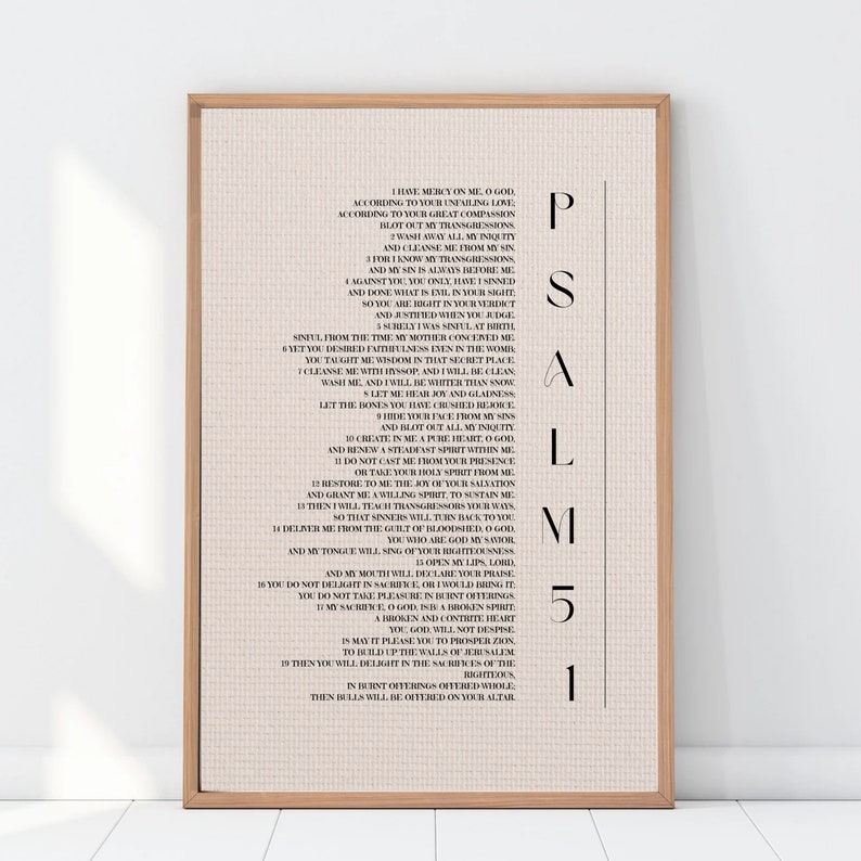 Psalm 51 Bible Print - Etsy