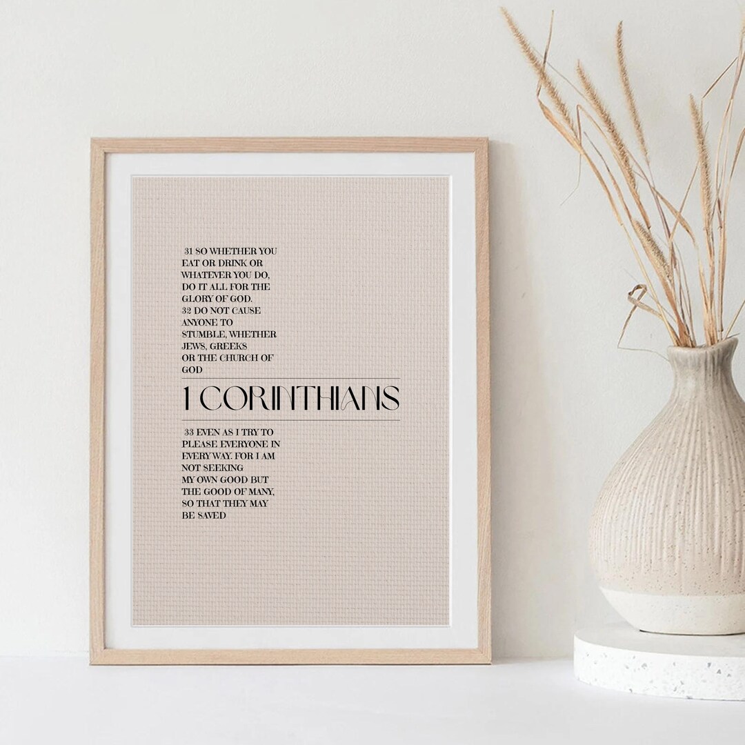 1 Corinthians 10:31-33 Bible Verse - Etsy