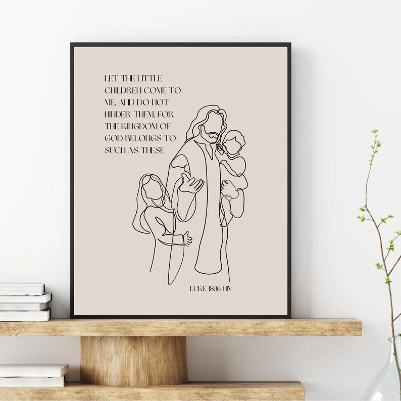 Jesus and Children Luke 18:16 NIV - Etsy