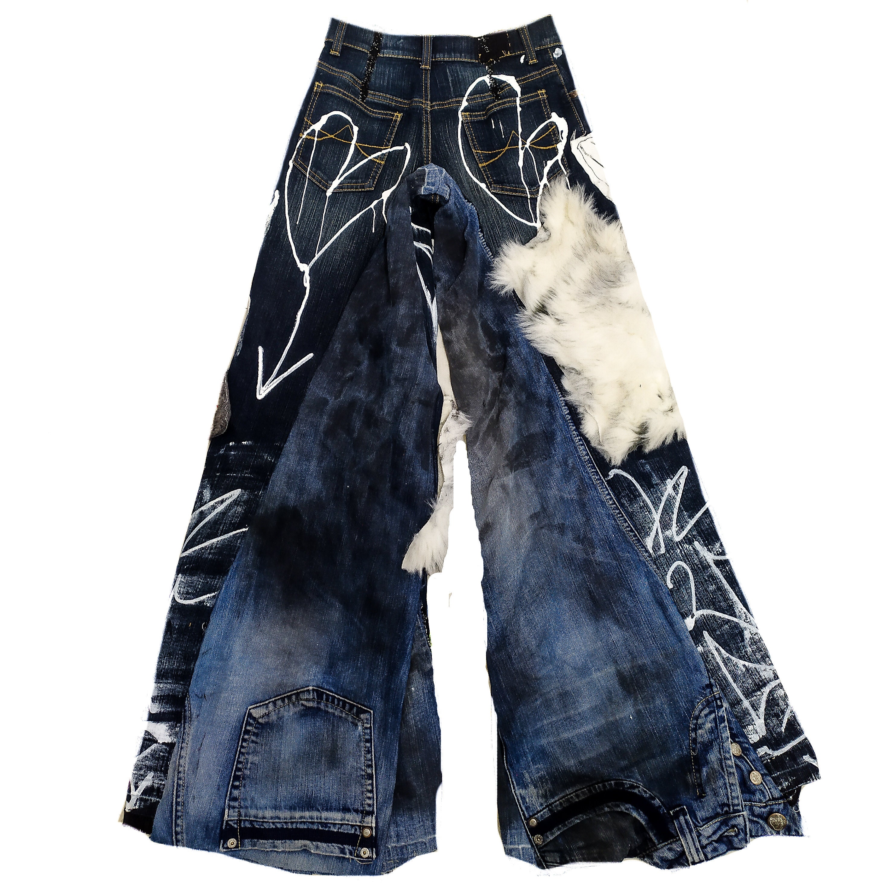 23" Sinskins Baggy Flared High Rise Custom Cyber Swag Emo Alternative ...