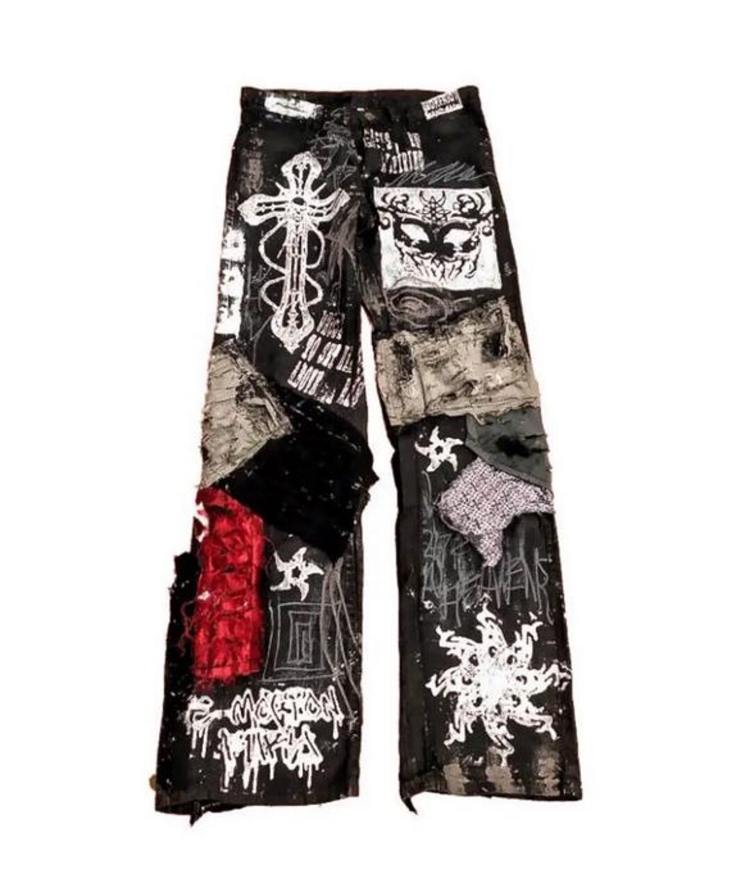 Unique Handmade Jeans Custom Punk Rock Goth Emo Metal Cyber Dark Tribal ...