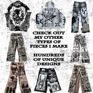 XS-S Unique Handmade Custom Jacket Patches Punk Goth Fantasy Emo Studs ...