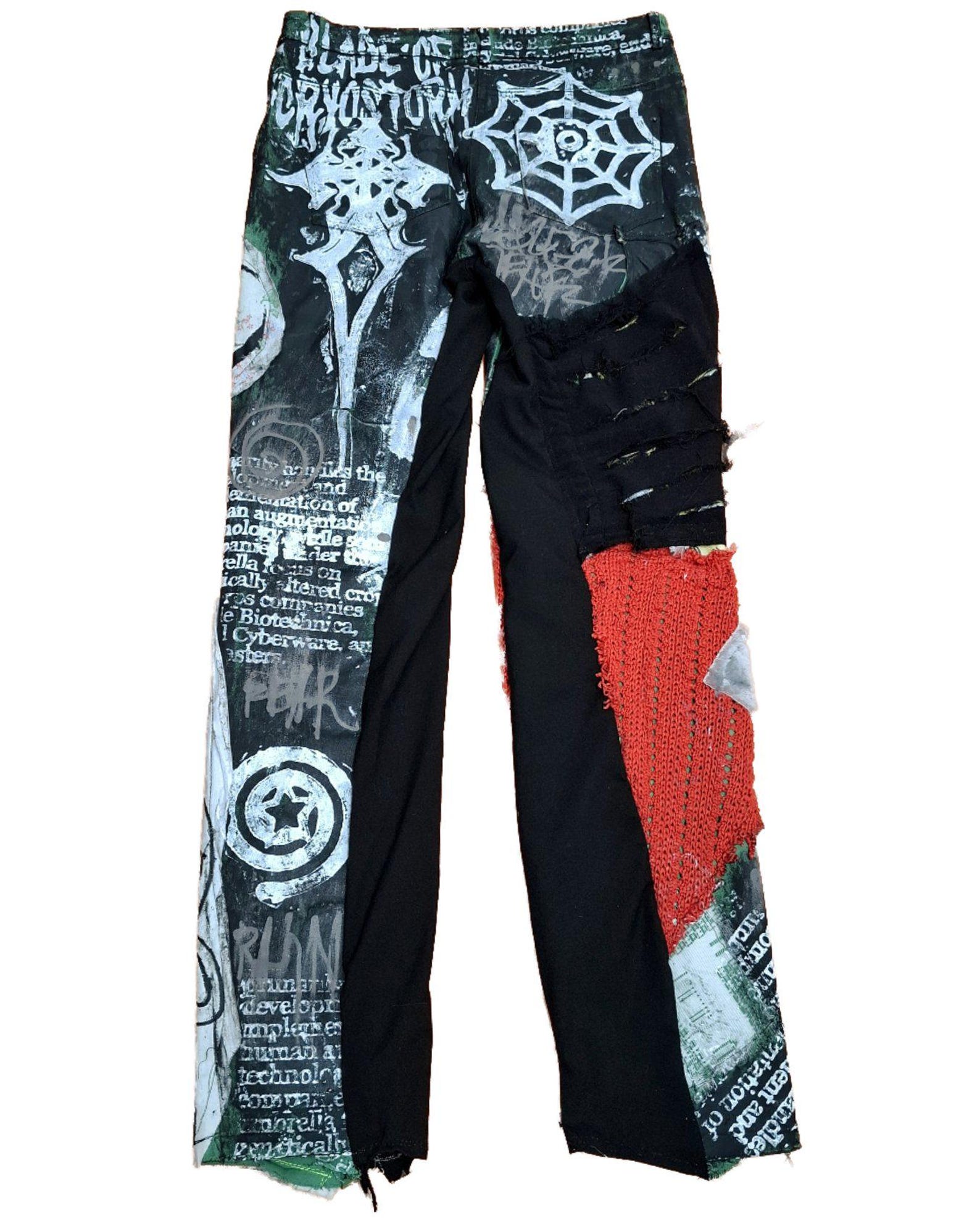 Unique Handmade Jeans Custom Punk Rock Goth Emo Metal Cyber Dark Tribal ...