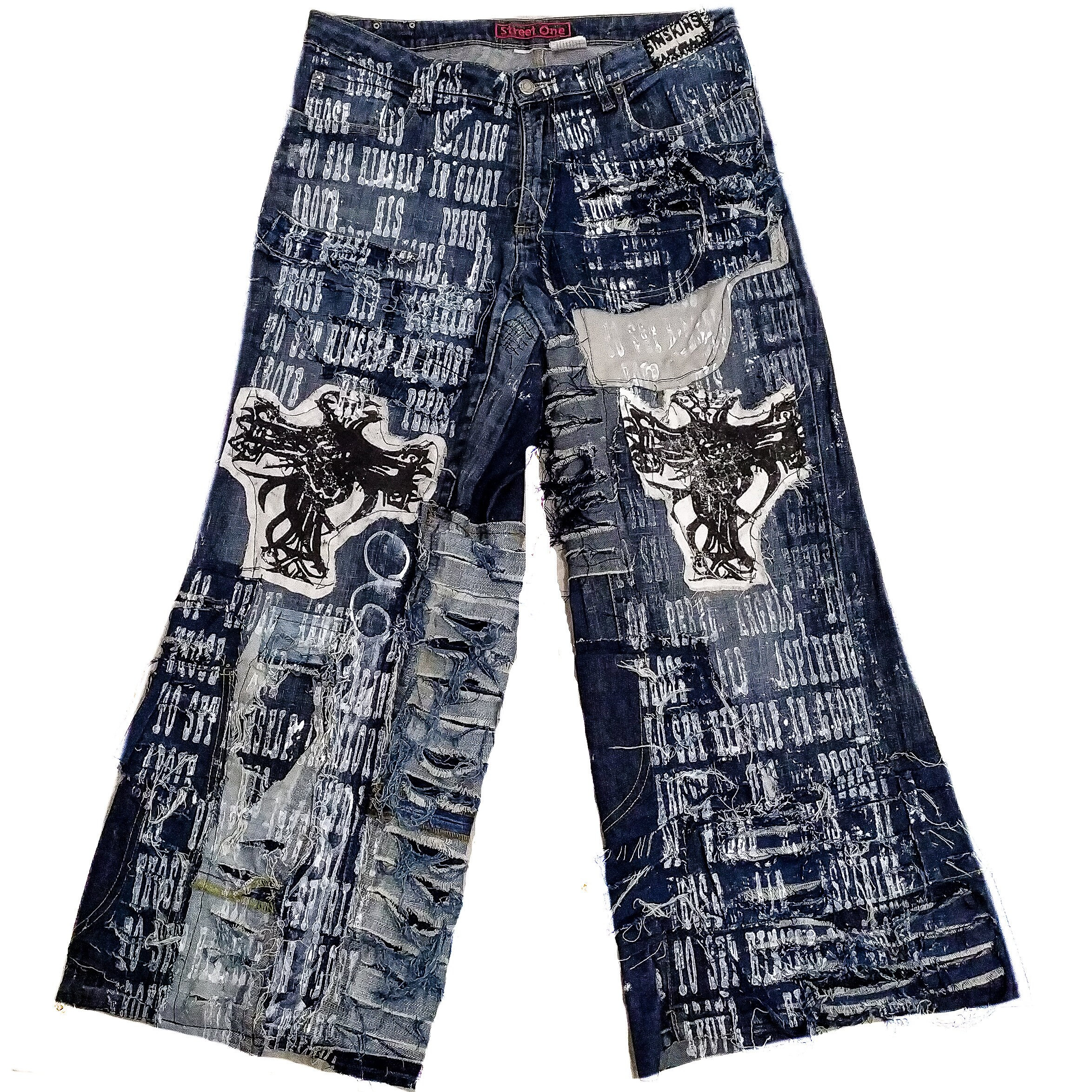 Sinskins Upcycled Baggy Alternative Cyber Y2K Rare Aesthetic Sinskins Upcycled Baggy Alternative Cyber Y2K Rare Aesthetic