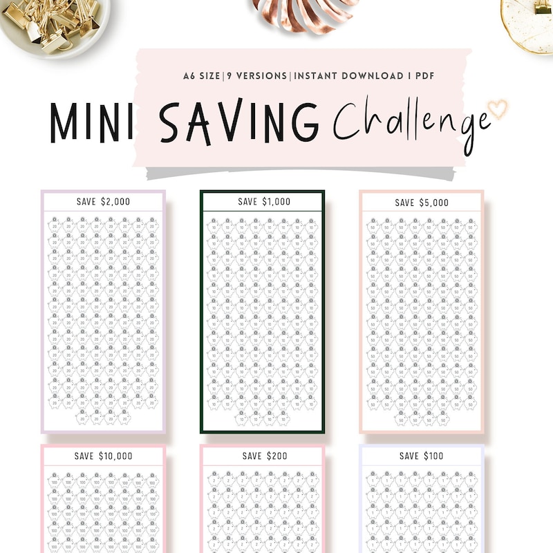 Saving Challenge Printable - Etsy