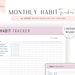 Monthly Habit Tracker PRINTABLE Landscape, Habit Tracker Template ...