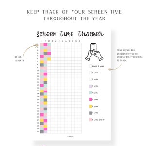 Yearly Screen Time Tracker Template, Habit Tracker, Phone Tracker ...