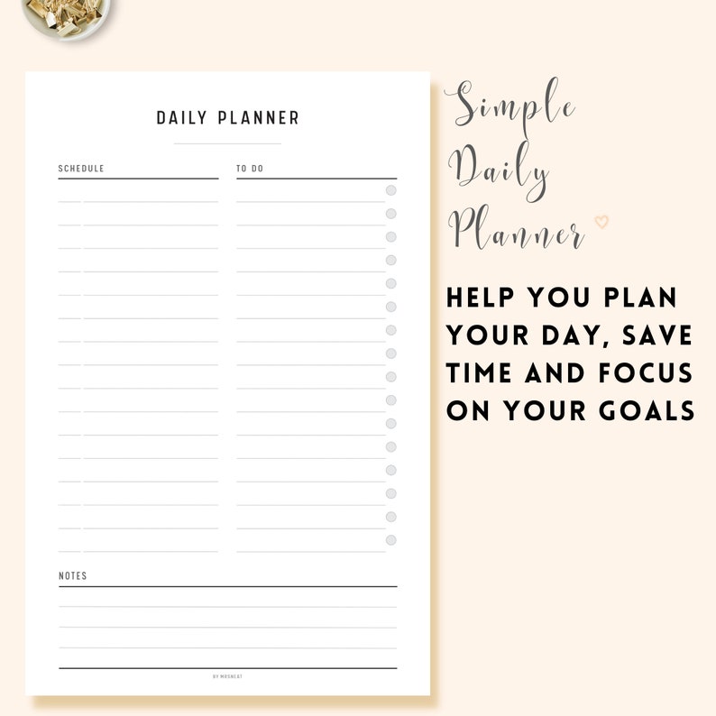 Minimalist Daily Planner Printable, Minimal Daily Planner, PDF, A4, A5, Letter, Half Letter - Etsy
