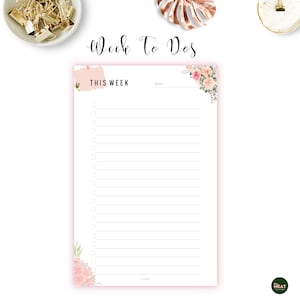 Floral to Do List Planner Printable Bundle 6 Pages Cover - Etsy