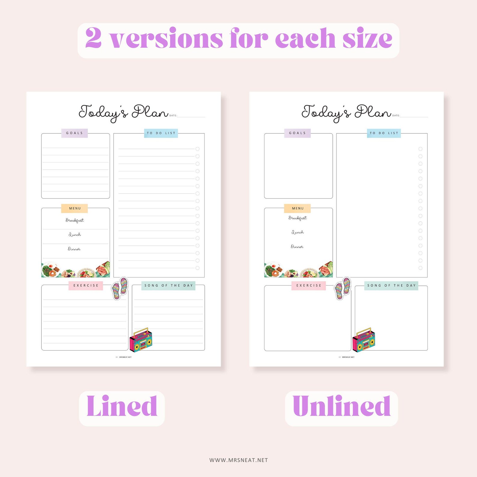 Fillable Todays Plan, Daily Planner Page, Daily Agenda Pages, PRINTABLE ...