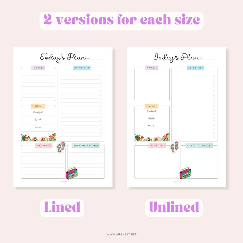 Fillable Todays Plan, Daily Planner Page, Daily Agenda Pages, PRINTABLE ...