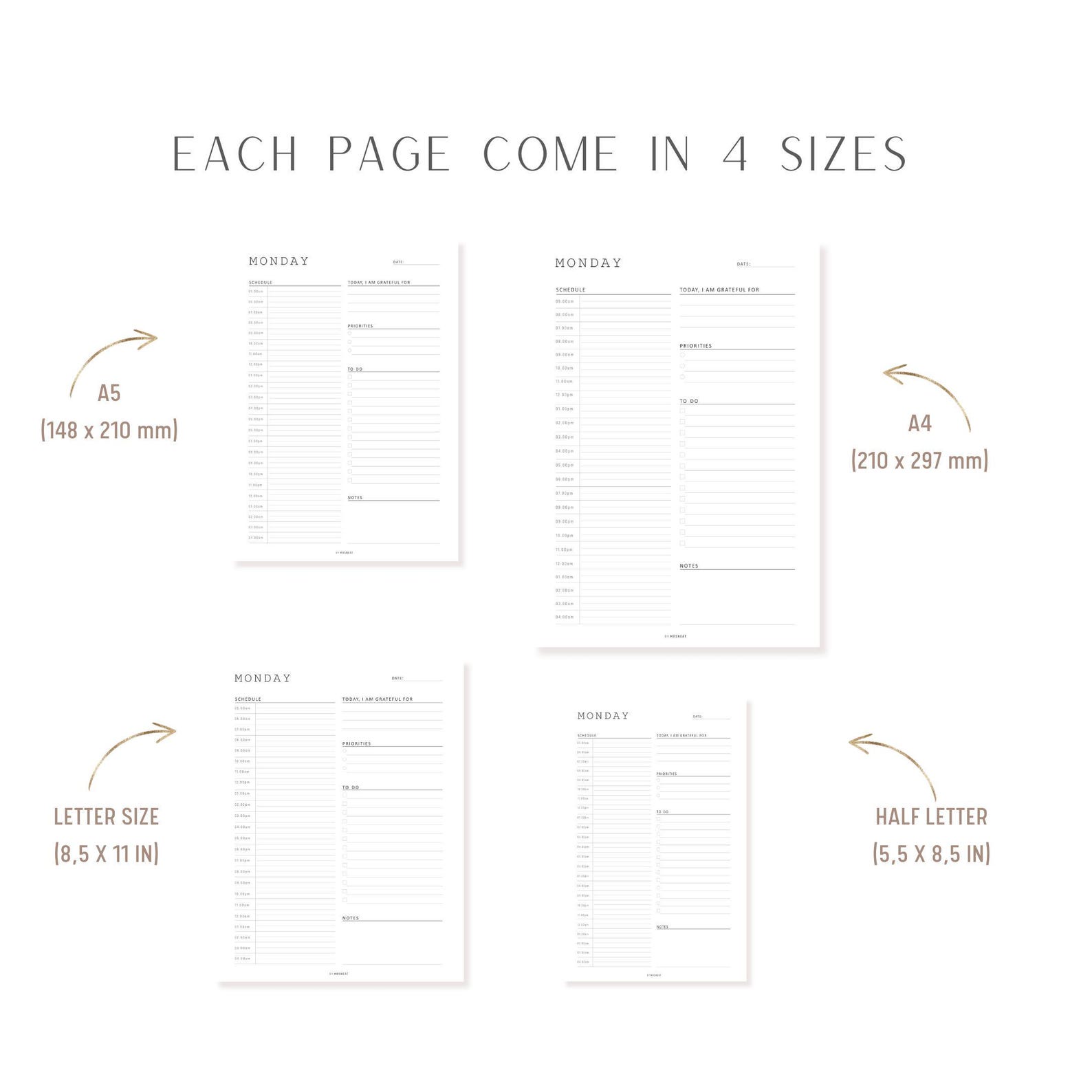 FILLABLE Daily Half Hour Planner PRINTABLE: Undated (PDF) - Etsy