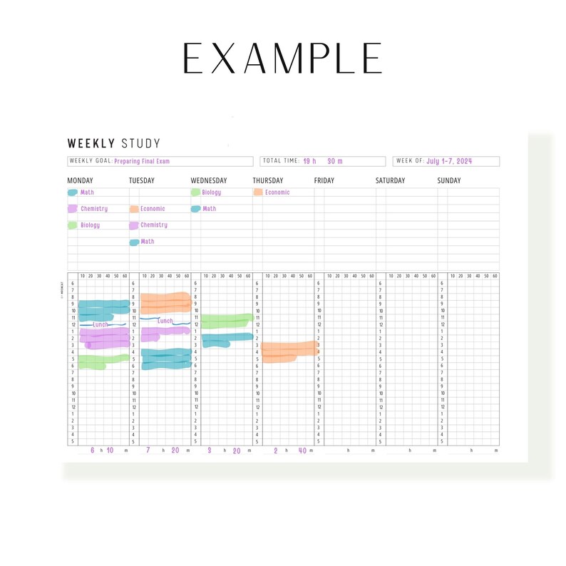 Weekly Study Planner Template, Study Tracker Printable, Weekly Schedule ...