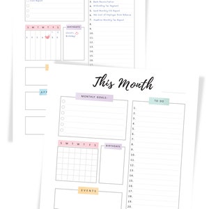 FILLABLE Monthly Planner Template PRINTABLE, Monthly Organizer, Monthly ...