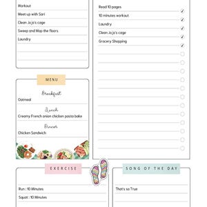 Fillable Todays Plan, Daily Planner Page, Daily Agenda Pages, PRINTABLE ...