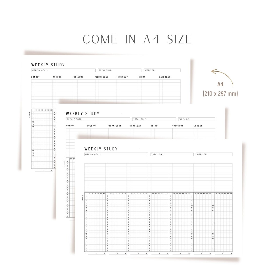 Weekly Study Planner Template, Study Tracker Printable, Weekly Schedule ...