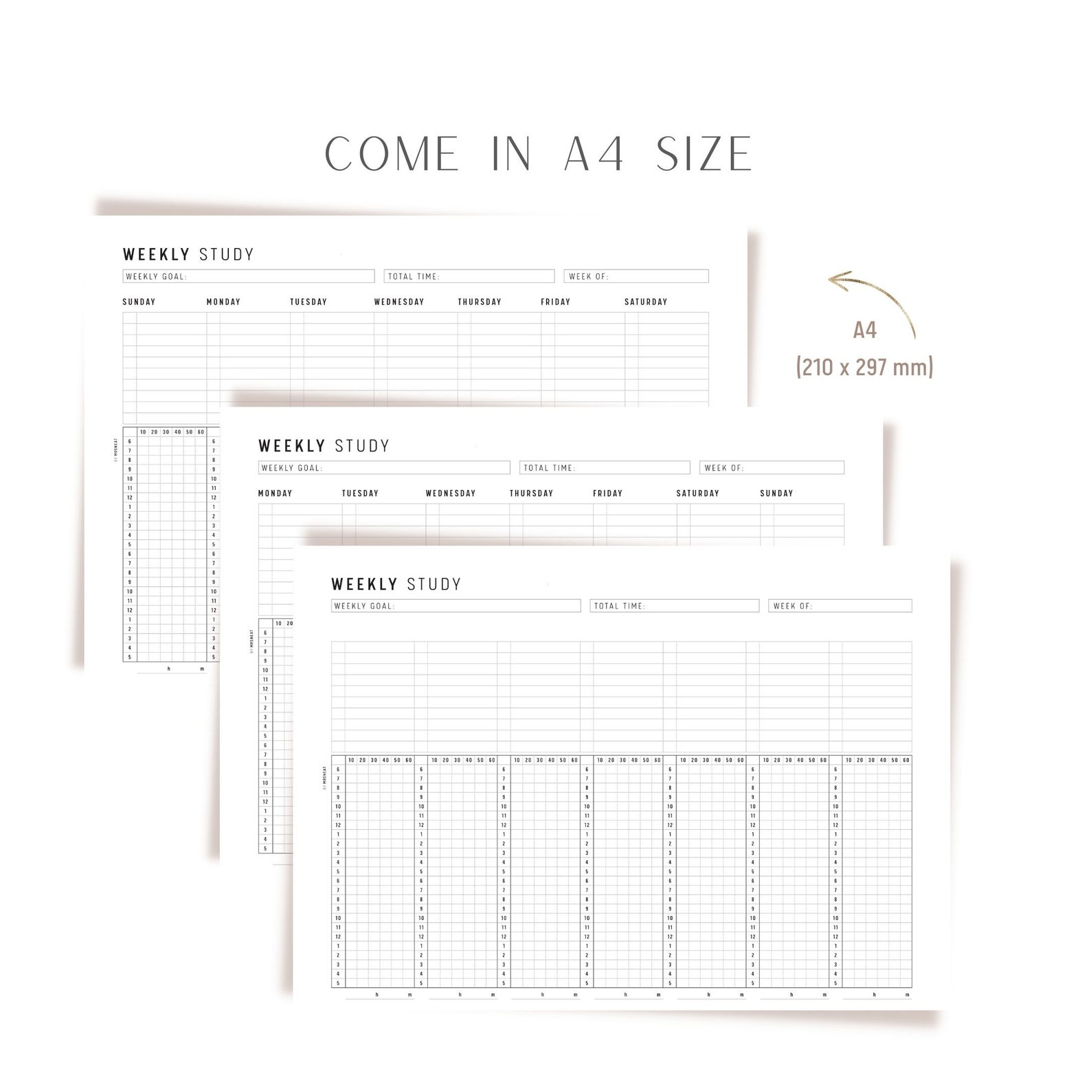 Weekly Study Planner Template, Study Tracker Printable, Weekly Schedule ...