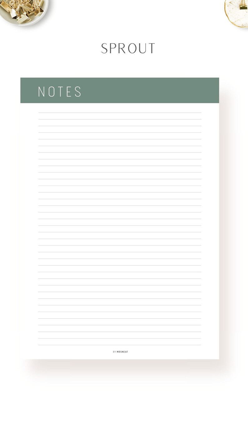 Printable Notes Page Template Notes Printable PDF A4 - Etsy