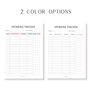 Fillable Spending Tracker Printable: Finance Expense Log (PDF) - Etsy