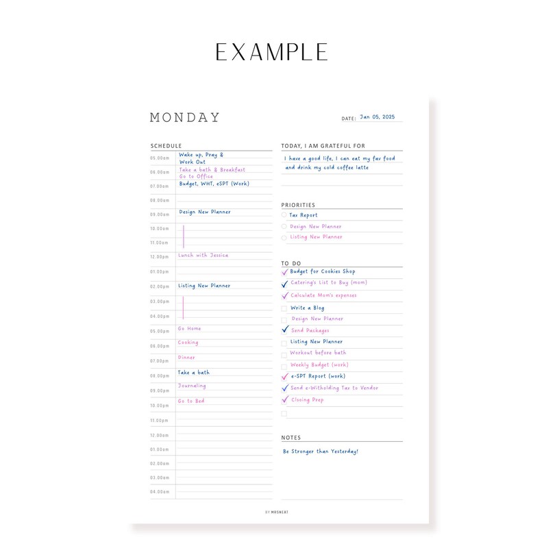 FILLABLE Daily Half Hour Planner PRINTABLE: Undated (PDF) - Etsy