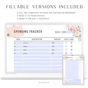 Fillable Spending Tracker Printable, Expense Tracker, Budget Tracker ...