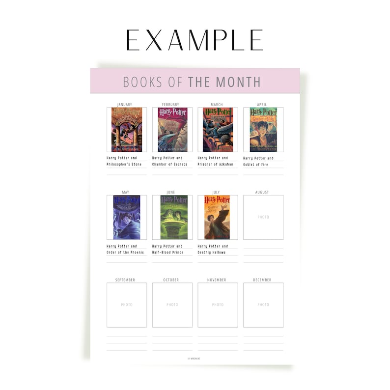 Book of the Month Template, Reading Tracker Template Printable, Reading ...