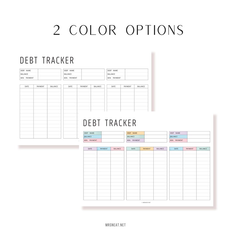 FILLABLE Debt Snowball Tracker: PRINTABLE Payment Chart (A4, Letter ...