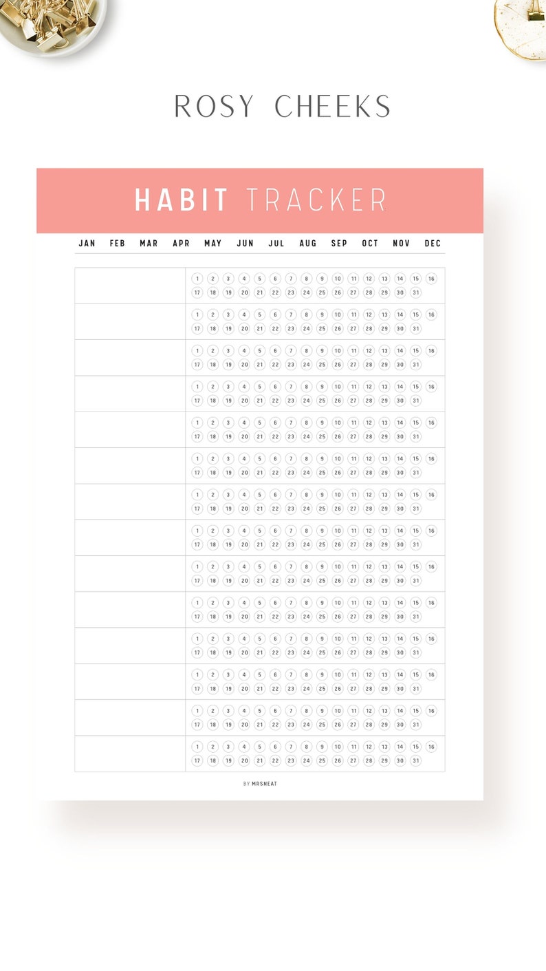 Printable Daily Habit Tracker Template PDF A4 Letter - Etsy