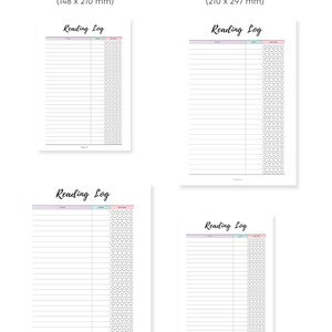 Reading Log Printable, Reading Log Journal, Fillable Reading Tracker ...